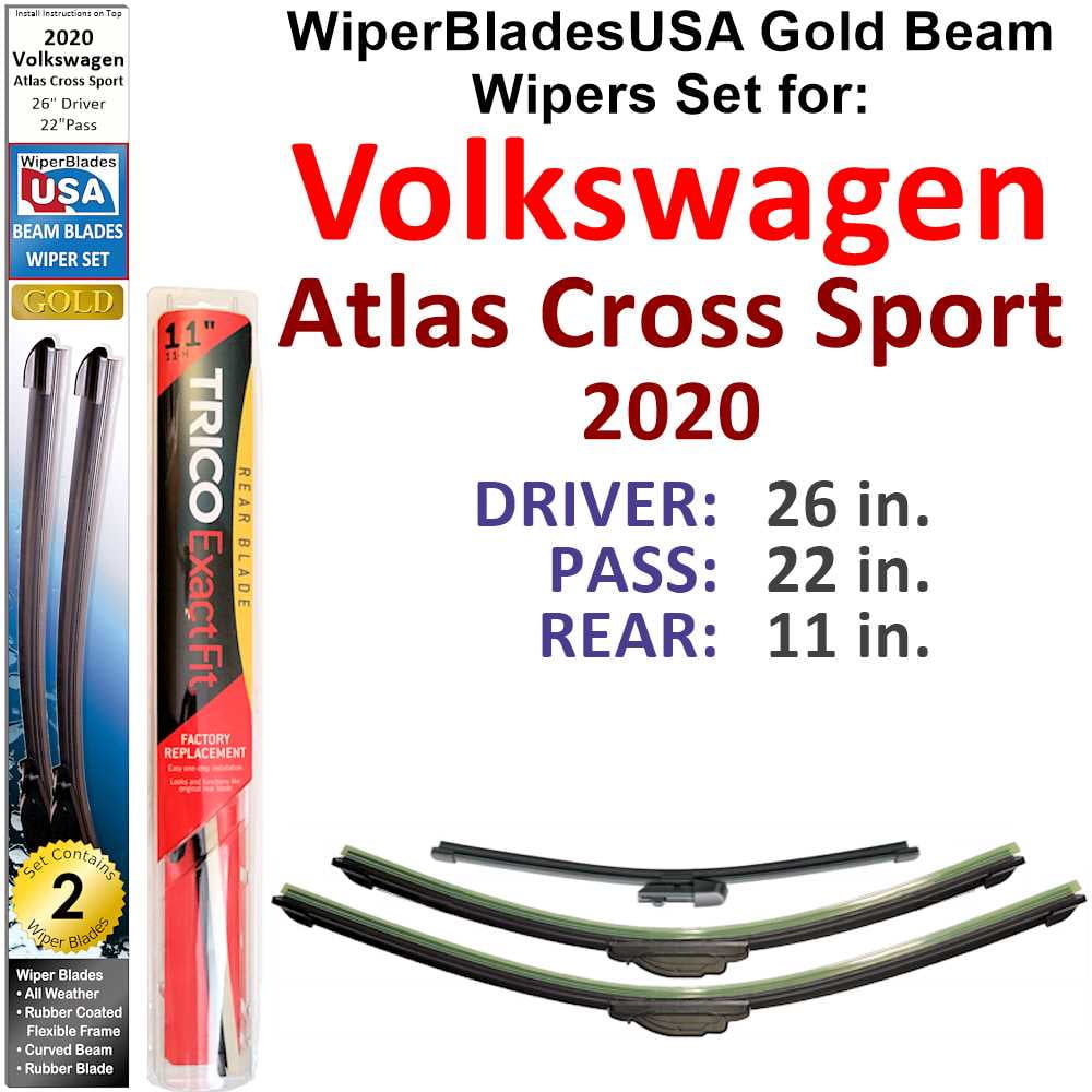 2020 Volkswagen Atlas Cross Sport Beam Wiper Blades Wipers WBUSA (Set ...