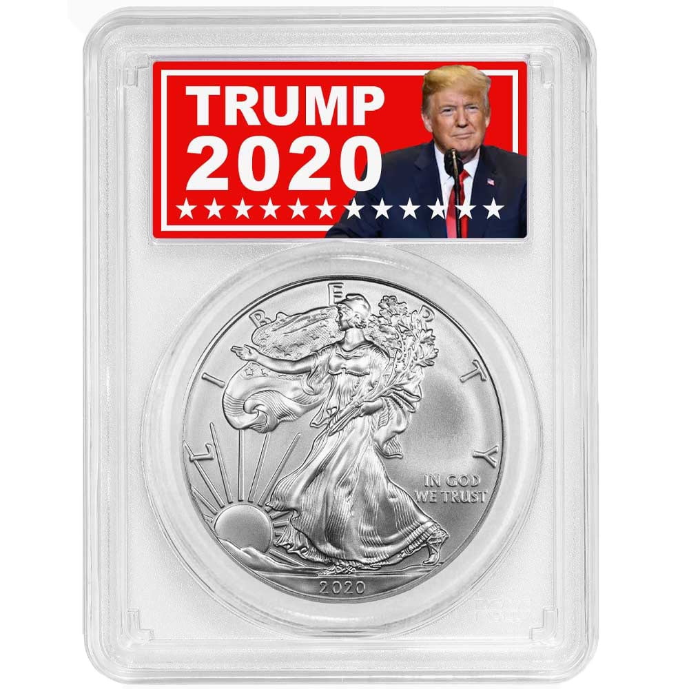 2020-W Burnished $1 American Silver Eagle PCGS SP70 Trump 2020 Label - Walmart.com