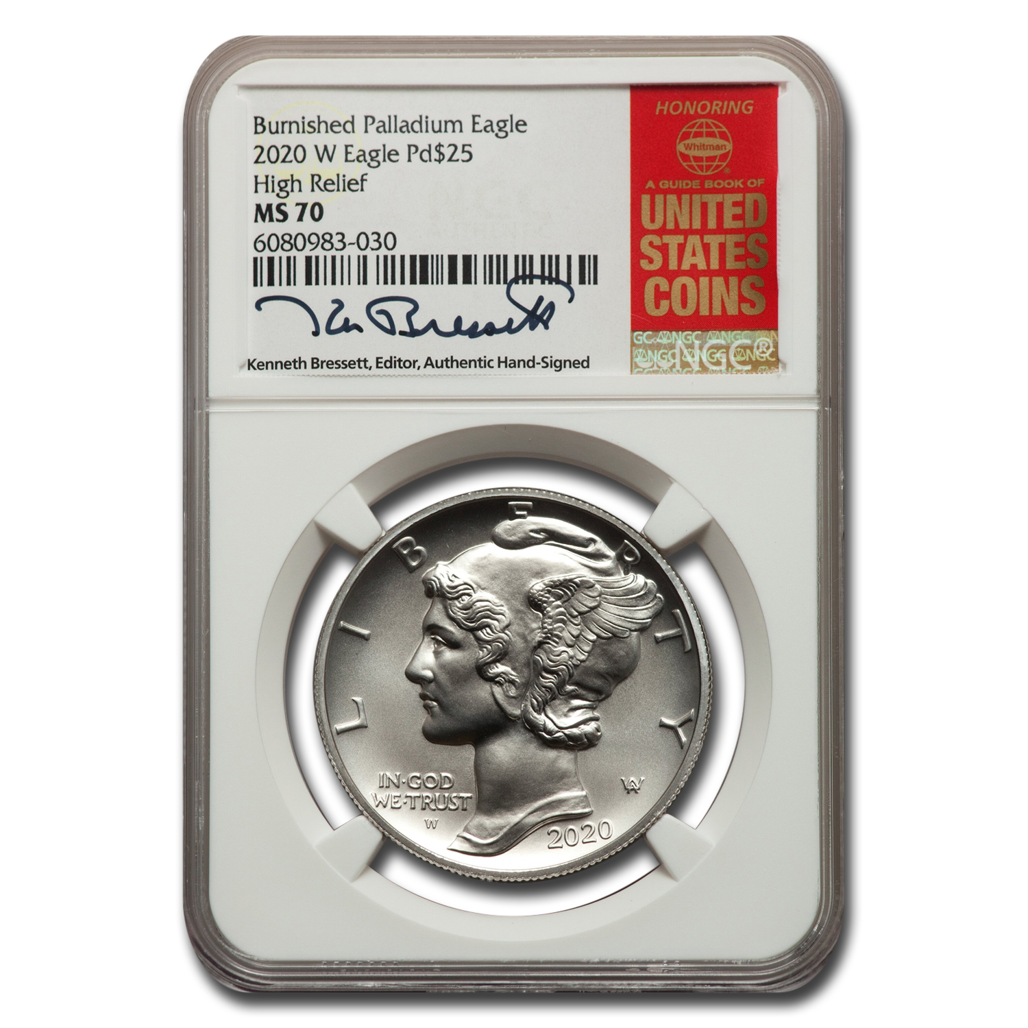 2020-W Burnished Palladium Eagle MS-70 NGC (Bressett Signed) - Walmart.com