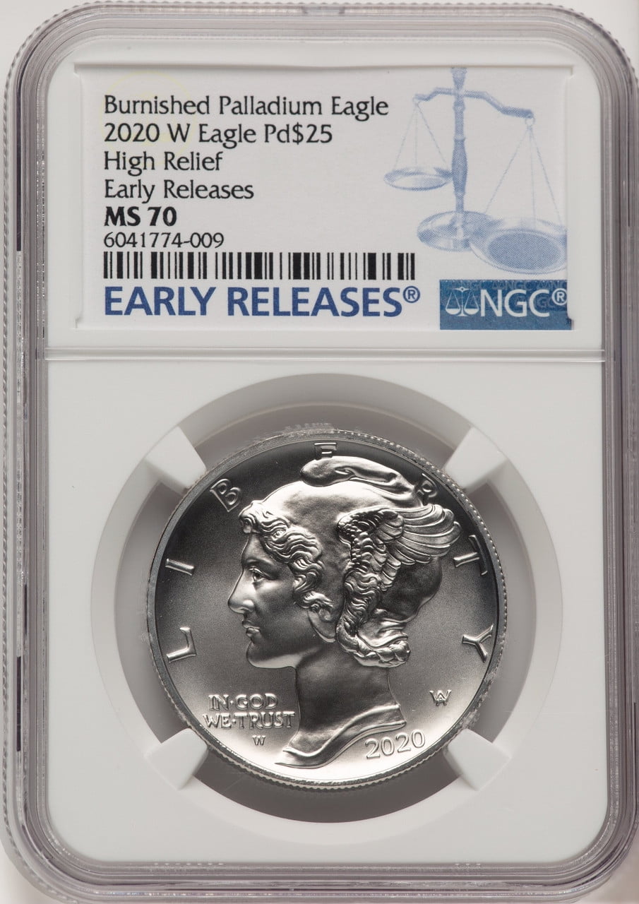 2020-W Palladium Eagle 1 oz Burnished ER Blue NGC MS70 - Walmart.com