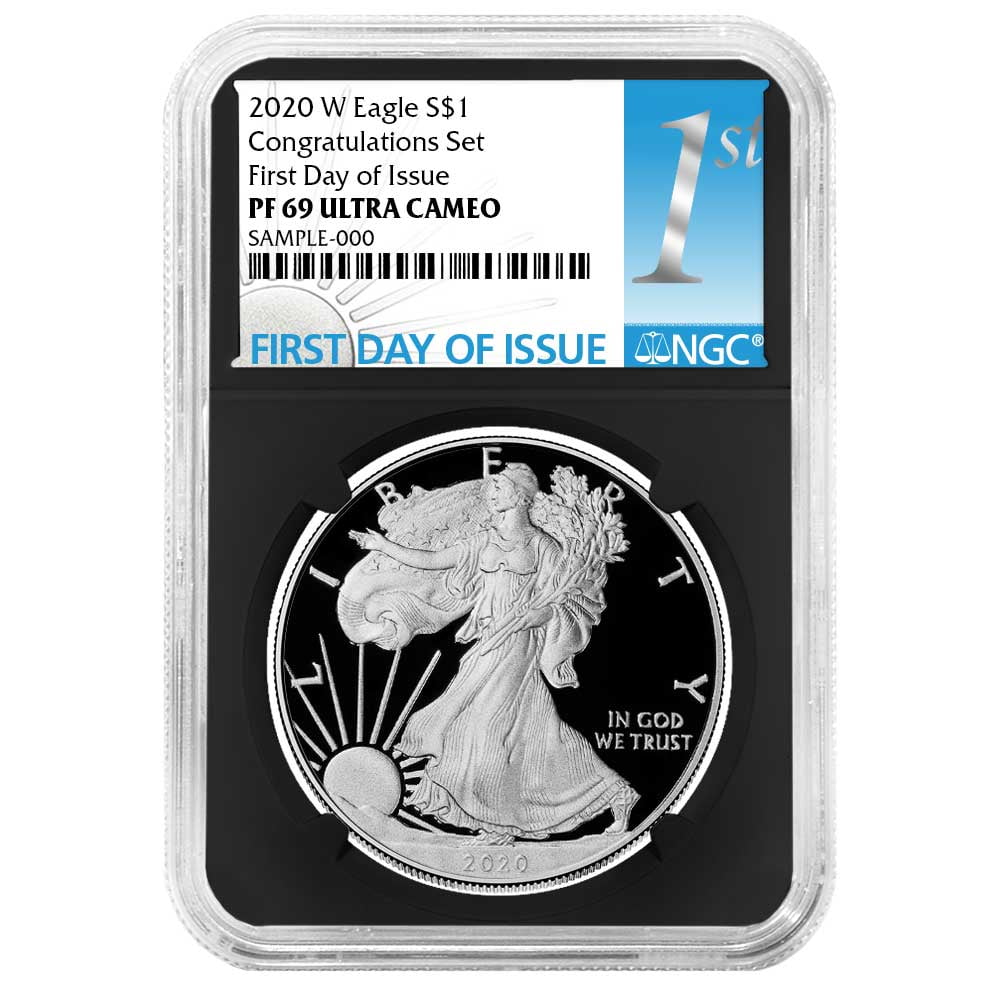 2020-W Proof $1 American Silver Eagle Congratulations Set NGC PF69UC FDI First Label Retro Core ...