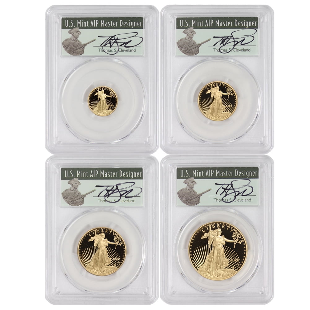 2020-W Set of 4 American Gold Eagle Proof Coins PCGS PR-70 Deep Cameo ...