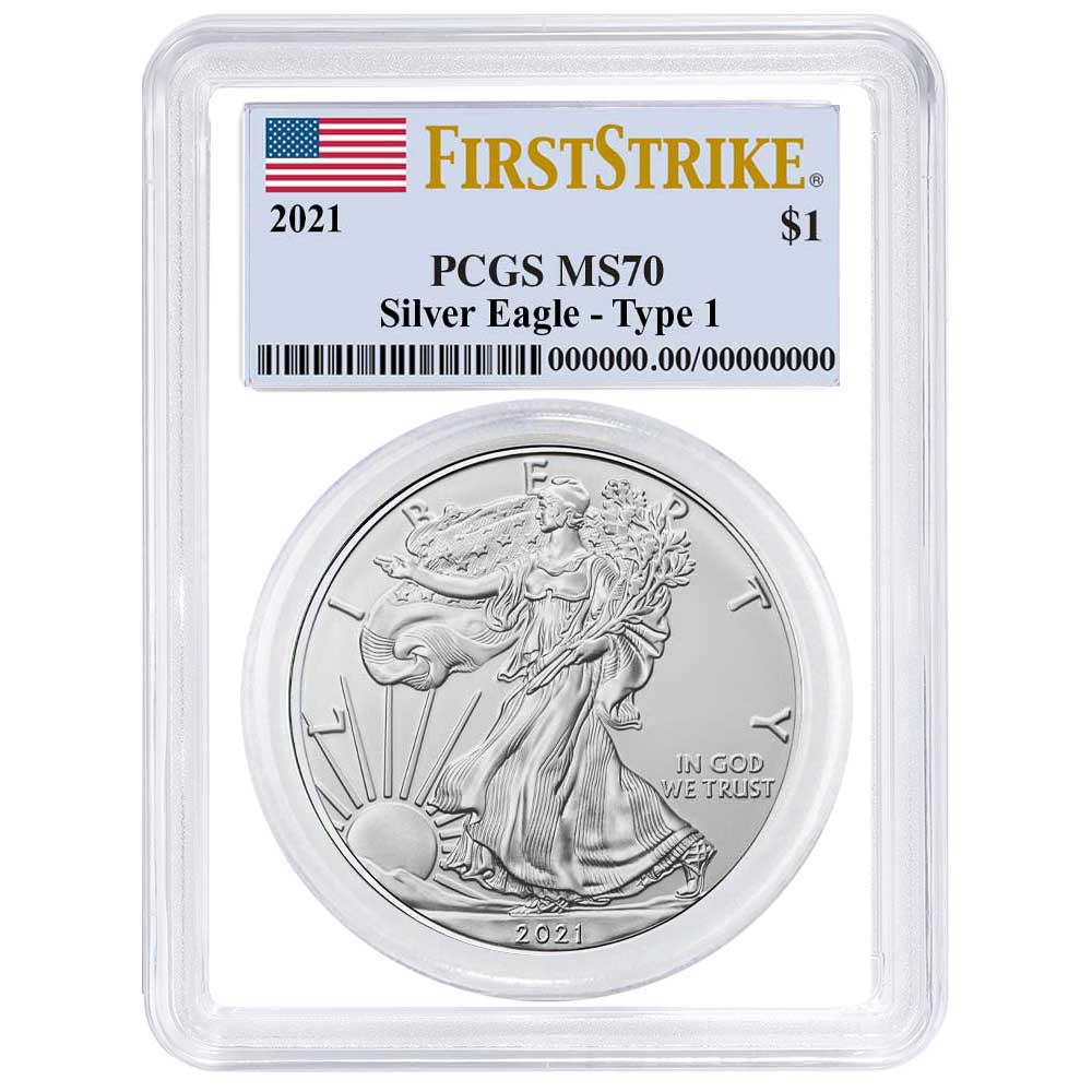 2021 American Silver Eagle (Type 1) MS-70 PCGS (First Day) - Walmart.com