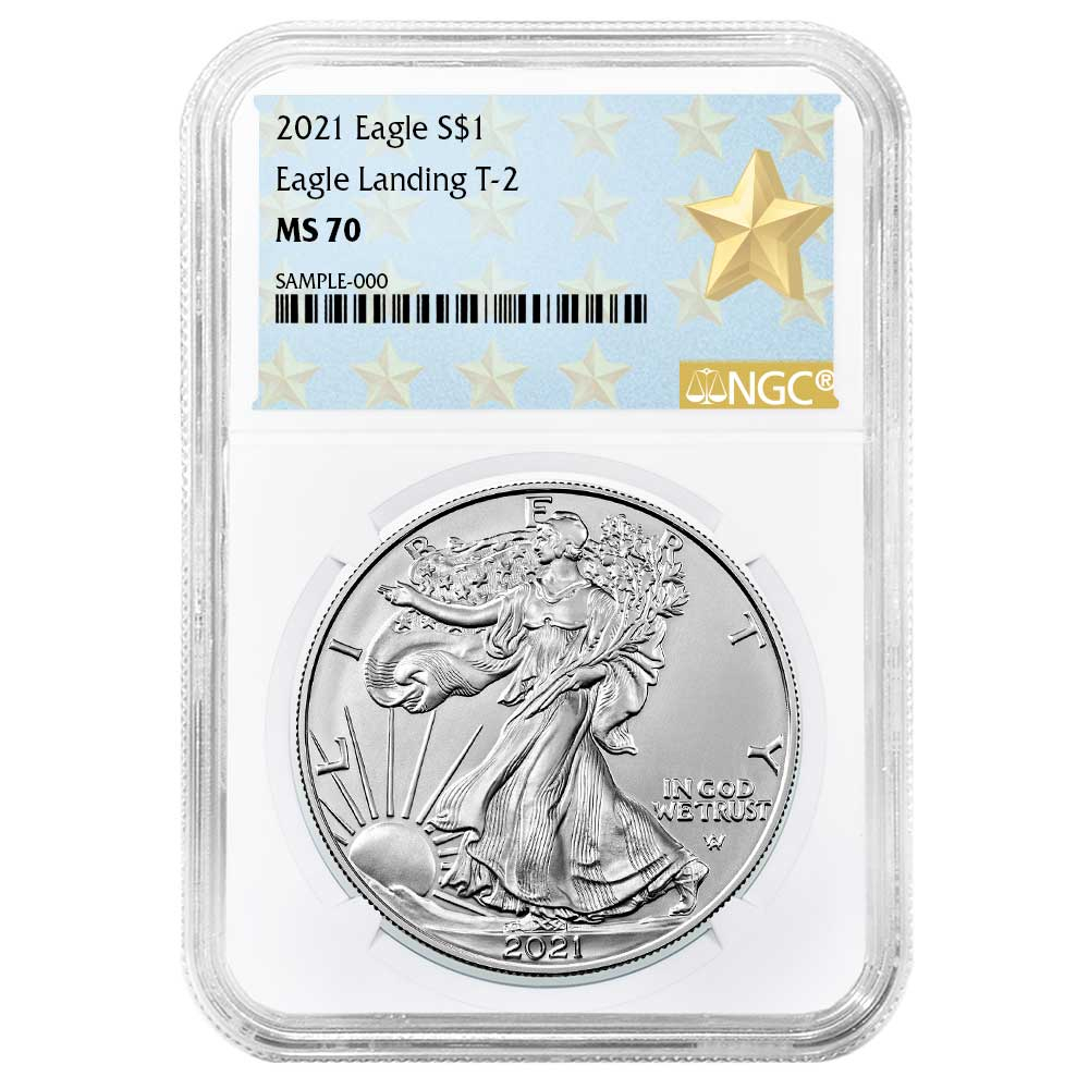 2021 $1 Type 2 American Silver Eagle NGC MS70 West Point Star - Walmart.com