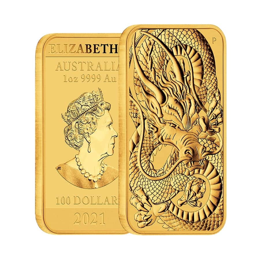 2021 1 oz Gold Australian Dragon Coin Bar $100 BU - Walmart.com