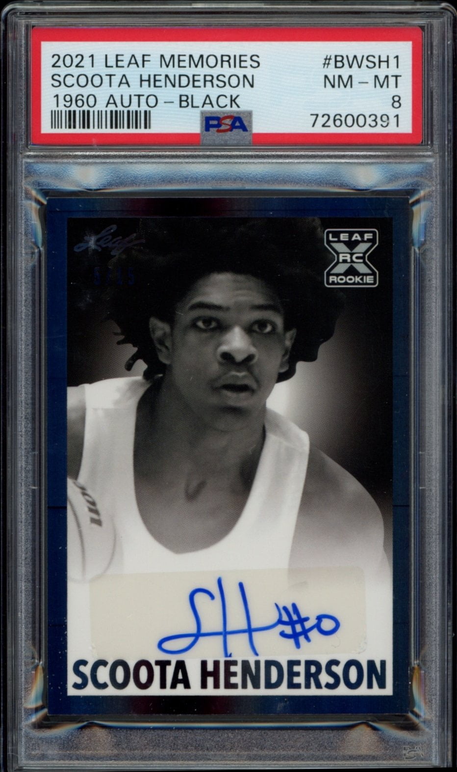 2021-22 Leaf Memories Scoota Henderson 1960 Leaf Signatures Black #BW ...