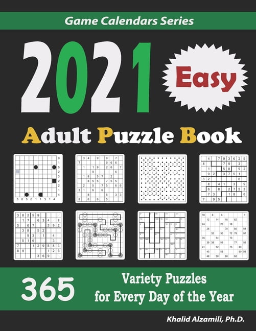 Game Calendars 2021 Adult Puzzle Book: 365 Easy Variety Puzzles for ...
