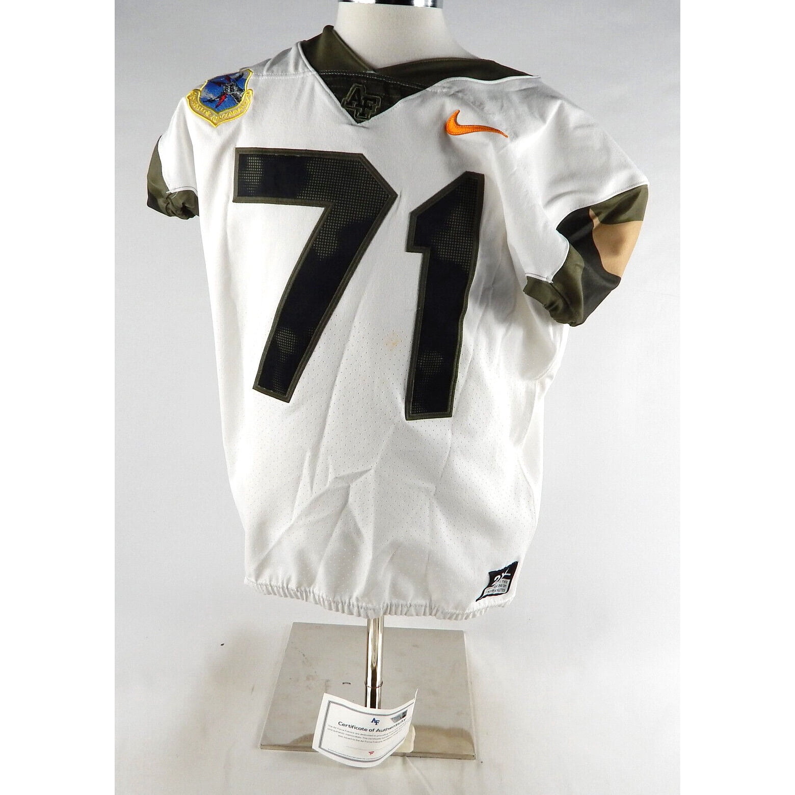 2021 Air Force Falcons #71 Game Issued White Jersey Air Power Legacy ...