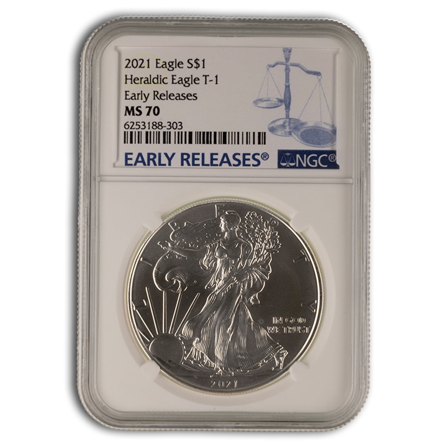 2021 American Silver Eagle (Type 1) MS-70 NGC (Early Releases) - Walmart.com