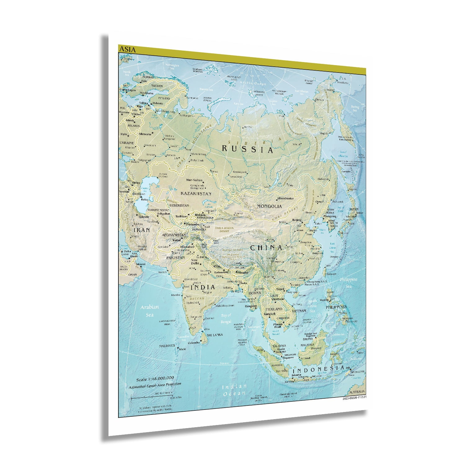 2021 Asia Map - Countries of Asia Wall Map - Map of Asia Poster - Large ...