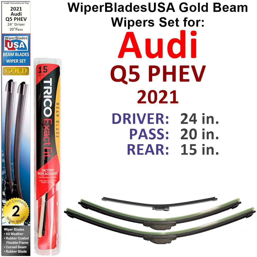 2021 Audi Q5 PHEV Beam Wiper Blades Wipers WBUSA (Set of 3) w/Rear ...