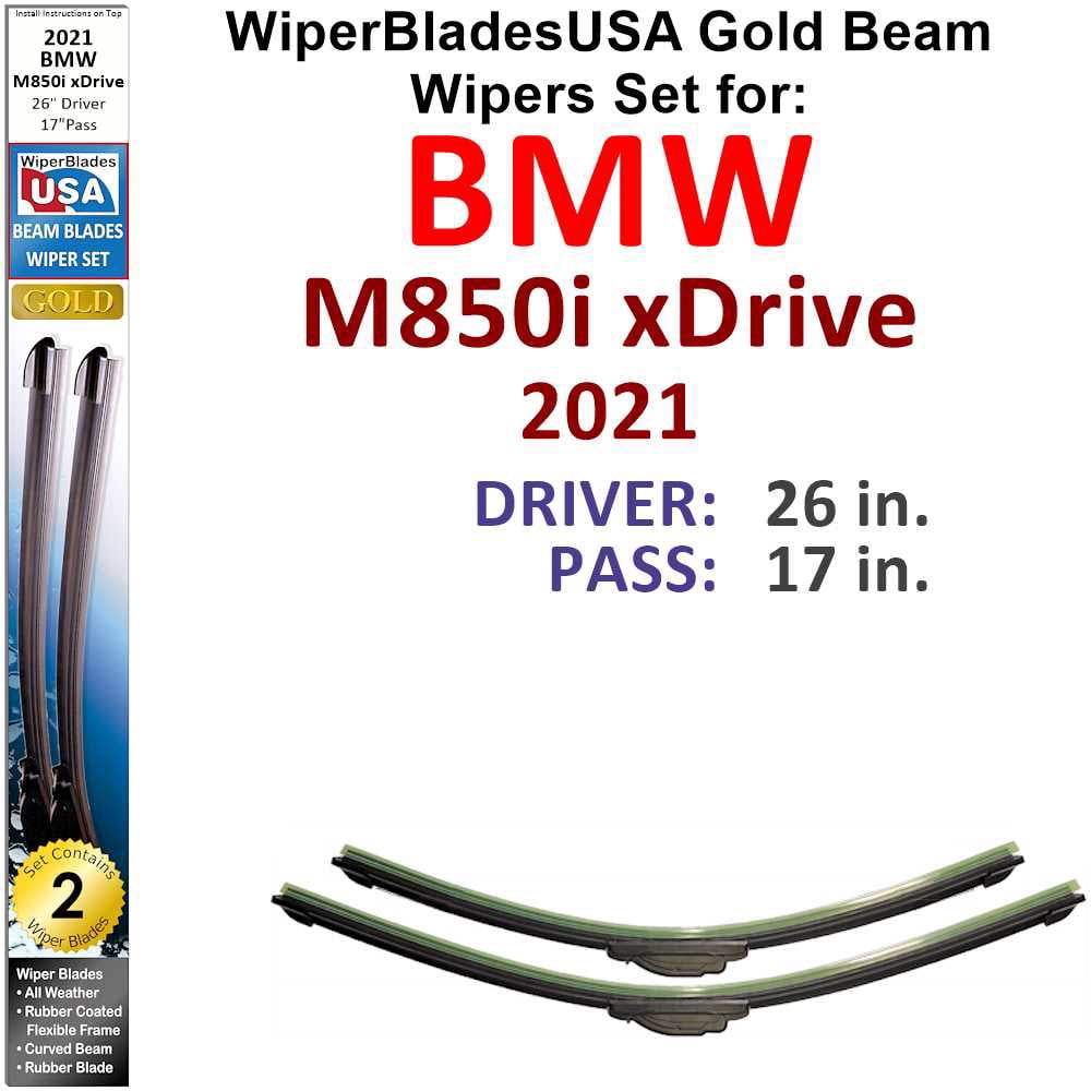 2021 BMW M850i xDrive Beam Wiper Blades Wipers WBUSA (Set of 2 ...