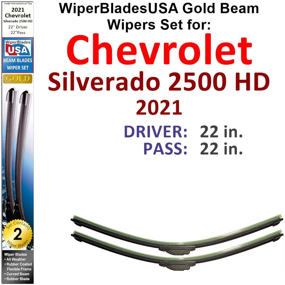 2021 Chevrolet Silverado 2500 HD Beam Wiper Blades Wipers WBUSA (Set of ...