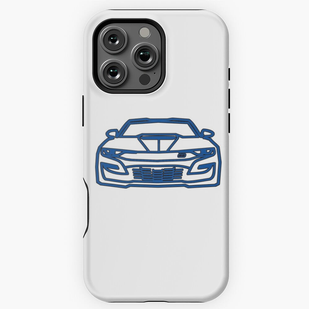 2021 Chevy Camaro SS Outline Blue Phone Case for iPhone 16 15 14 13 12 ...