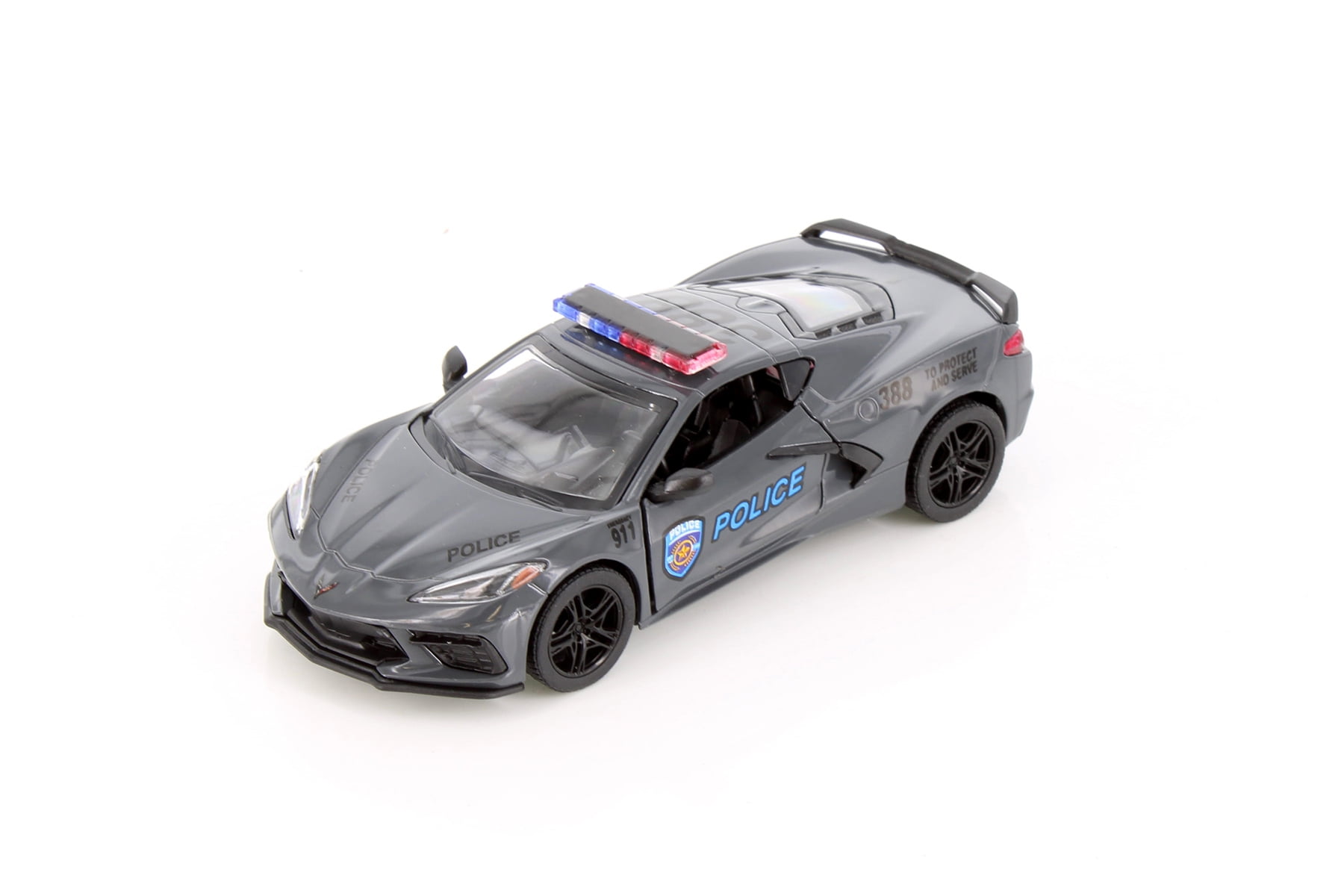 2021 Chevy Corvette Stingray C8 Police, Gray - Kinsmart 5432DPR - 1/36 ...