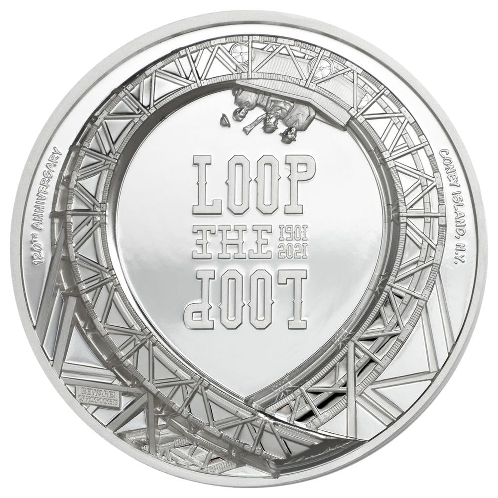 2021 Cook Islands Loop the Loop Ultra High Relief 1 oz Silver Proof $5 ...