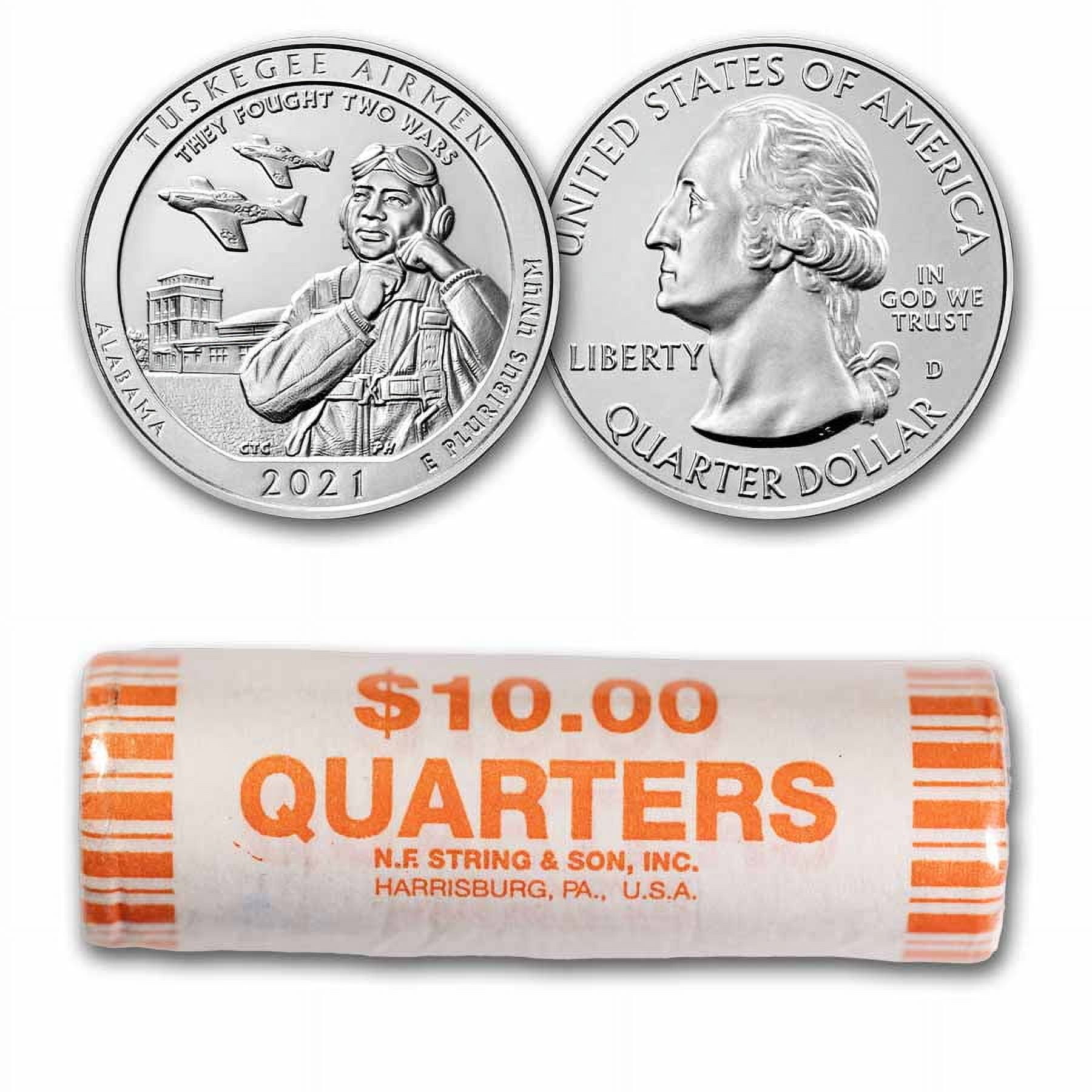 2021-D ATB Quarter Tuskegee Airmen National Historic 40 Coin Roll ...
