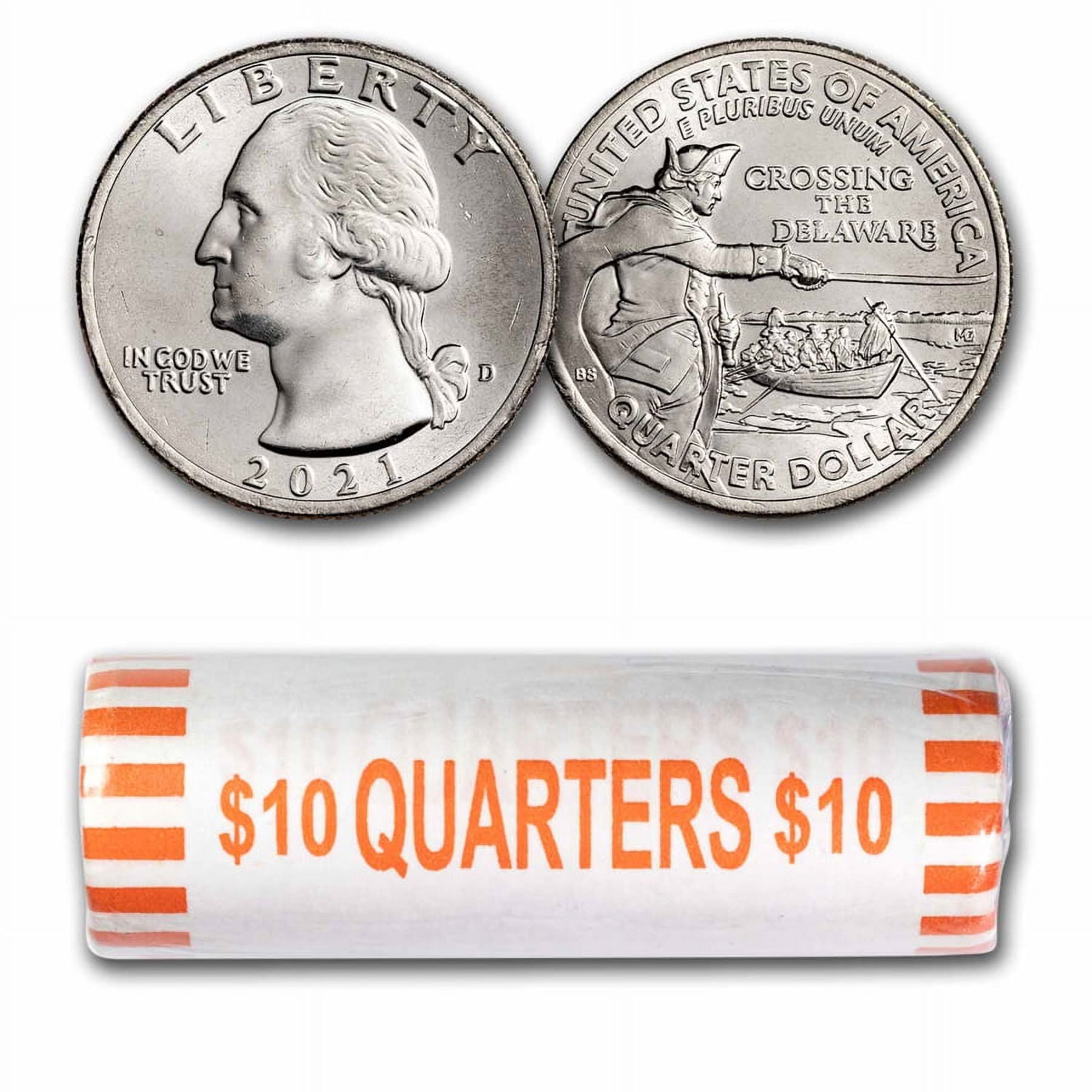 2021-D Washington Crossing the Delaware Quarter 40-Coin Roll BU ...
