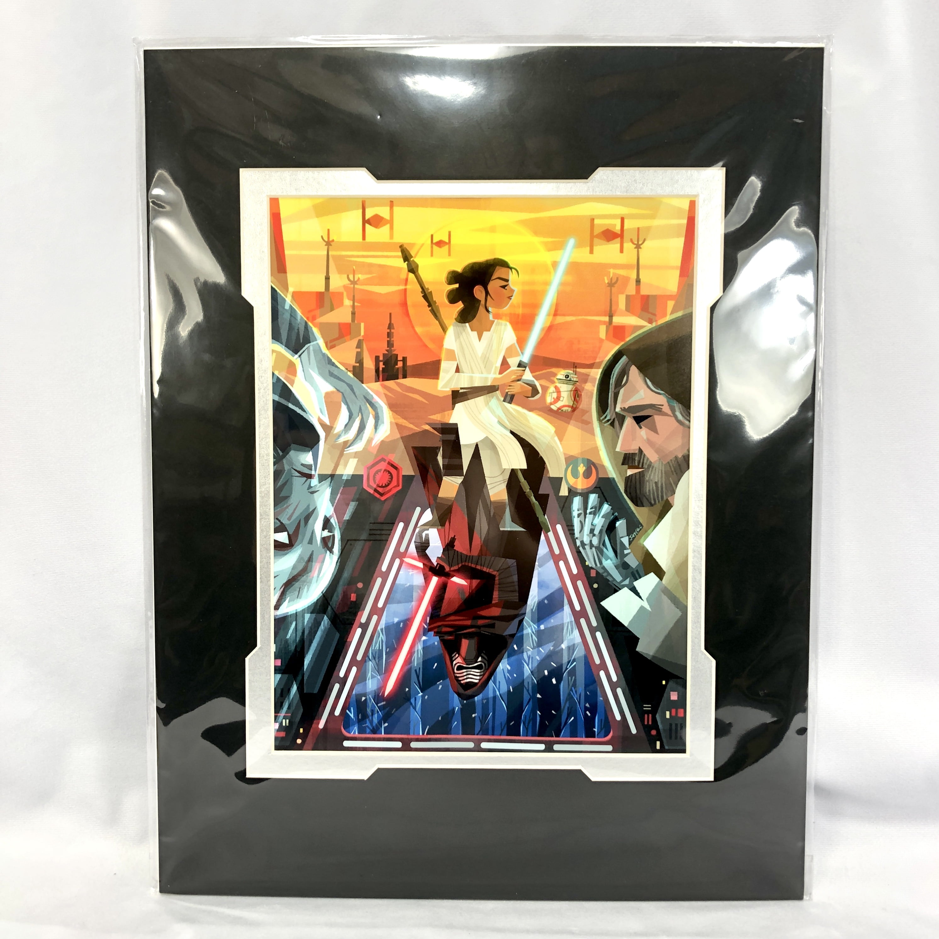 2021 Disney Parks Star Wars Rey vs. Kylo Ren Joey Chou Matted Print 14 ...