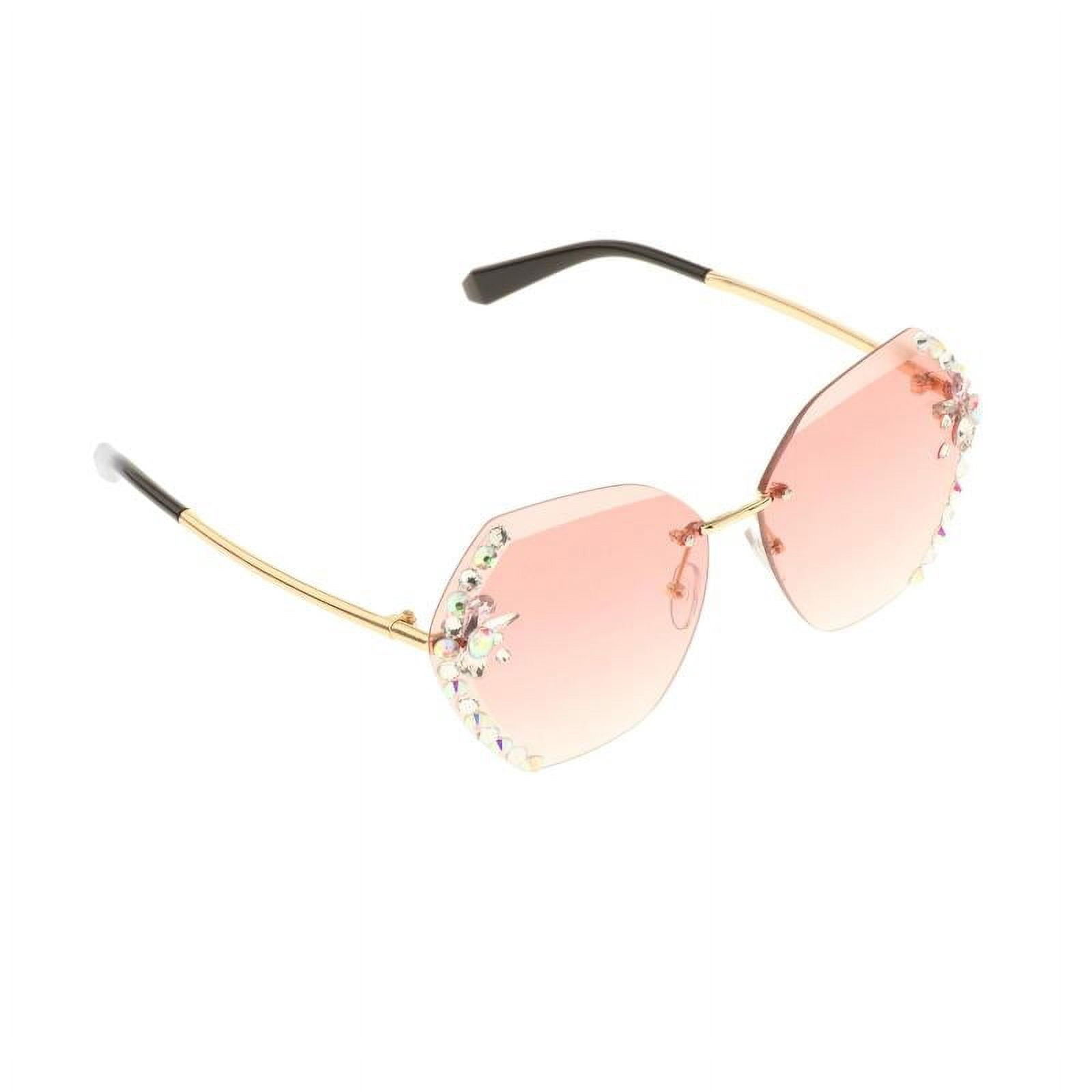 2021 Fashion Design Vintage Rimless Rhinestone Sunglasses Women Retro ...