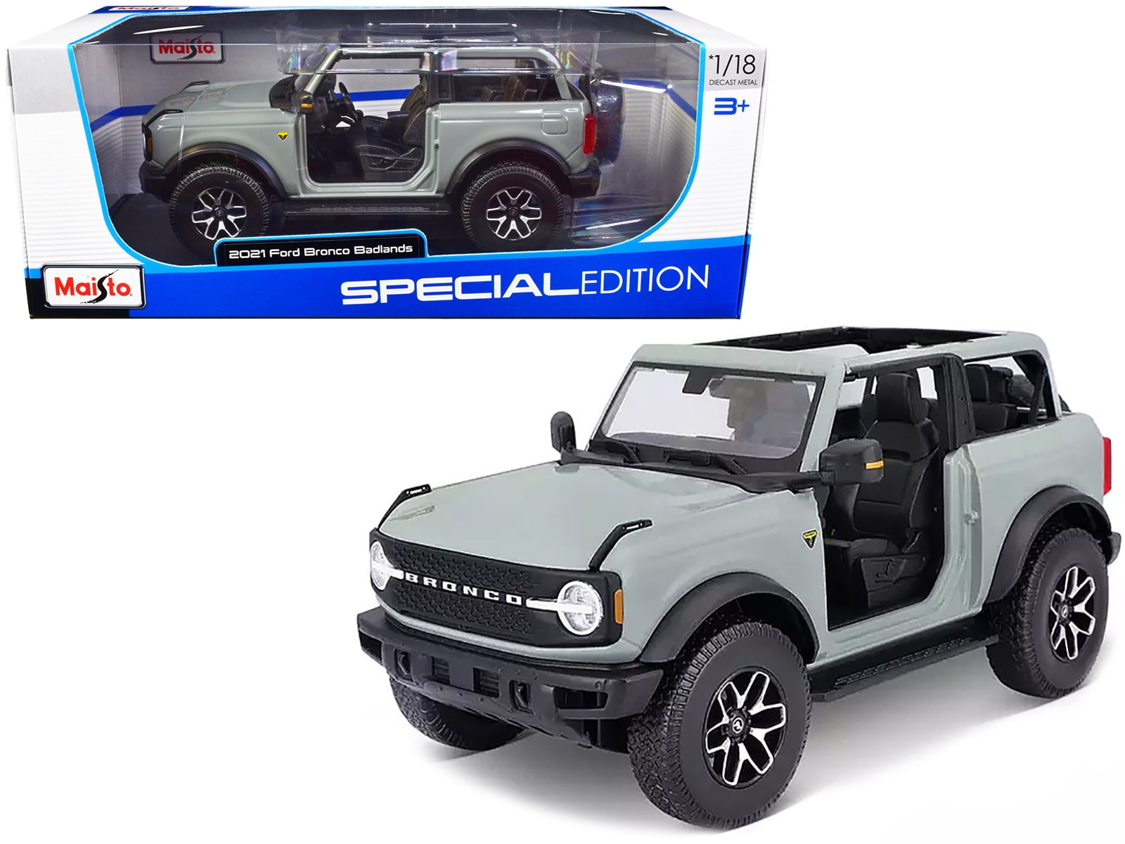 Maisto 2021 Ford Bronco Badlands Light Gray Special Edition 1/18 ...
