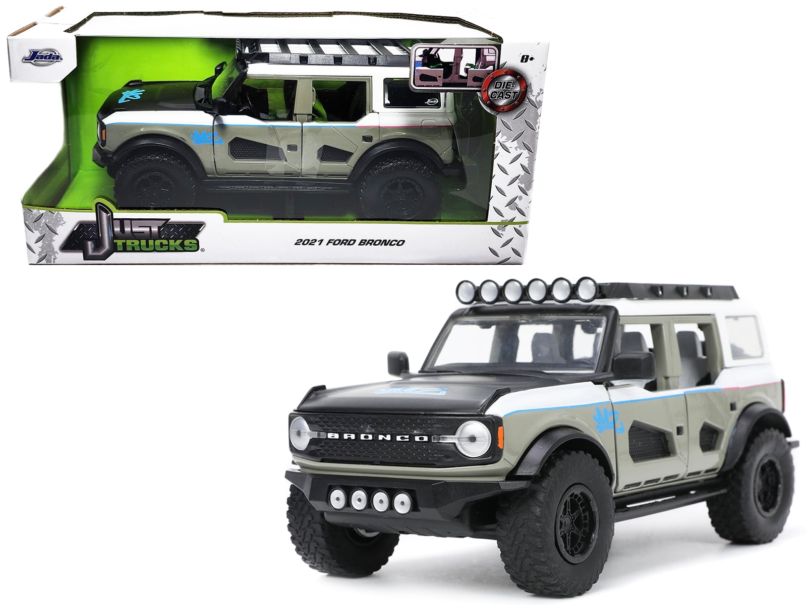 2021 Ford Bronco Gray and White w/Matt Black Hood w/Roof Rack "M2 ...