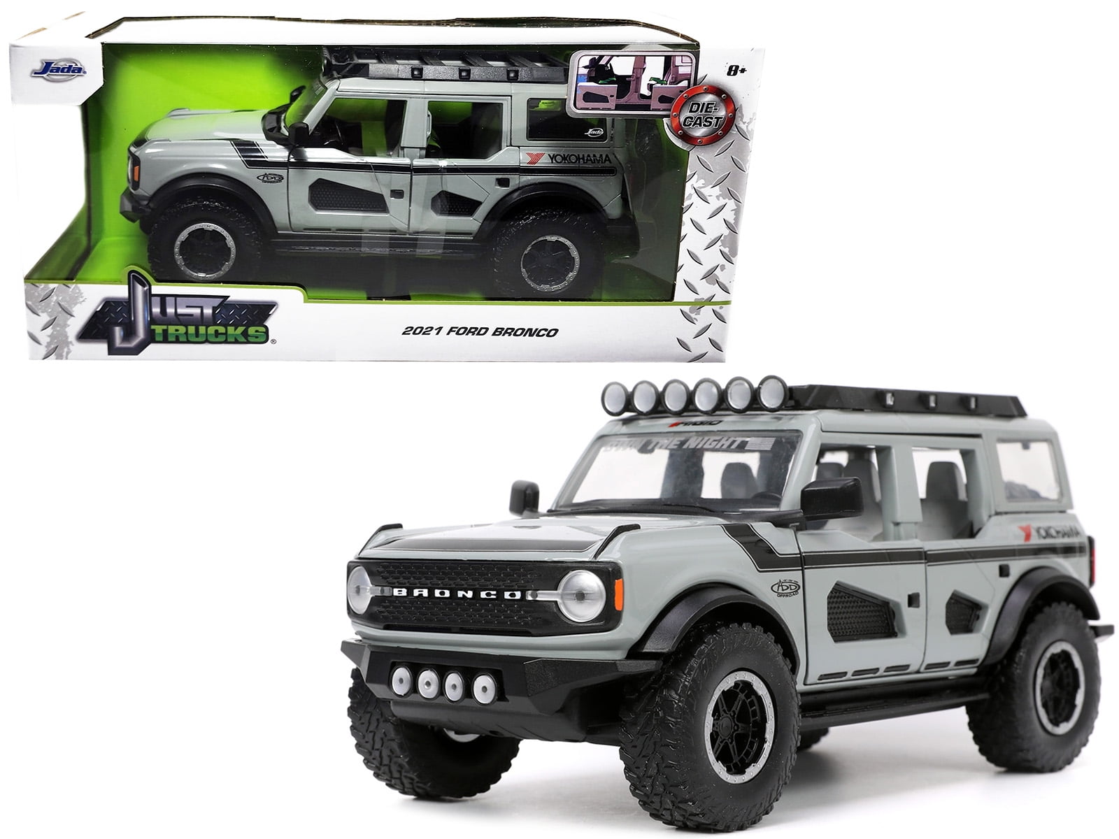 2021 Ford Bronco Gray with Black Stripes with Roof Rack "Own the Night ...