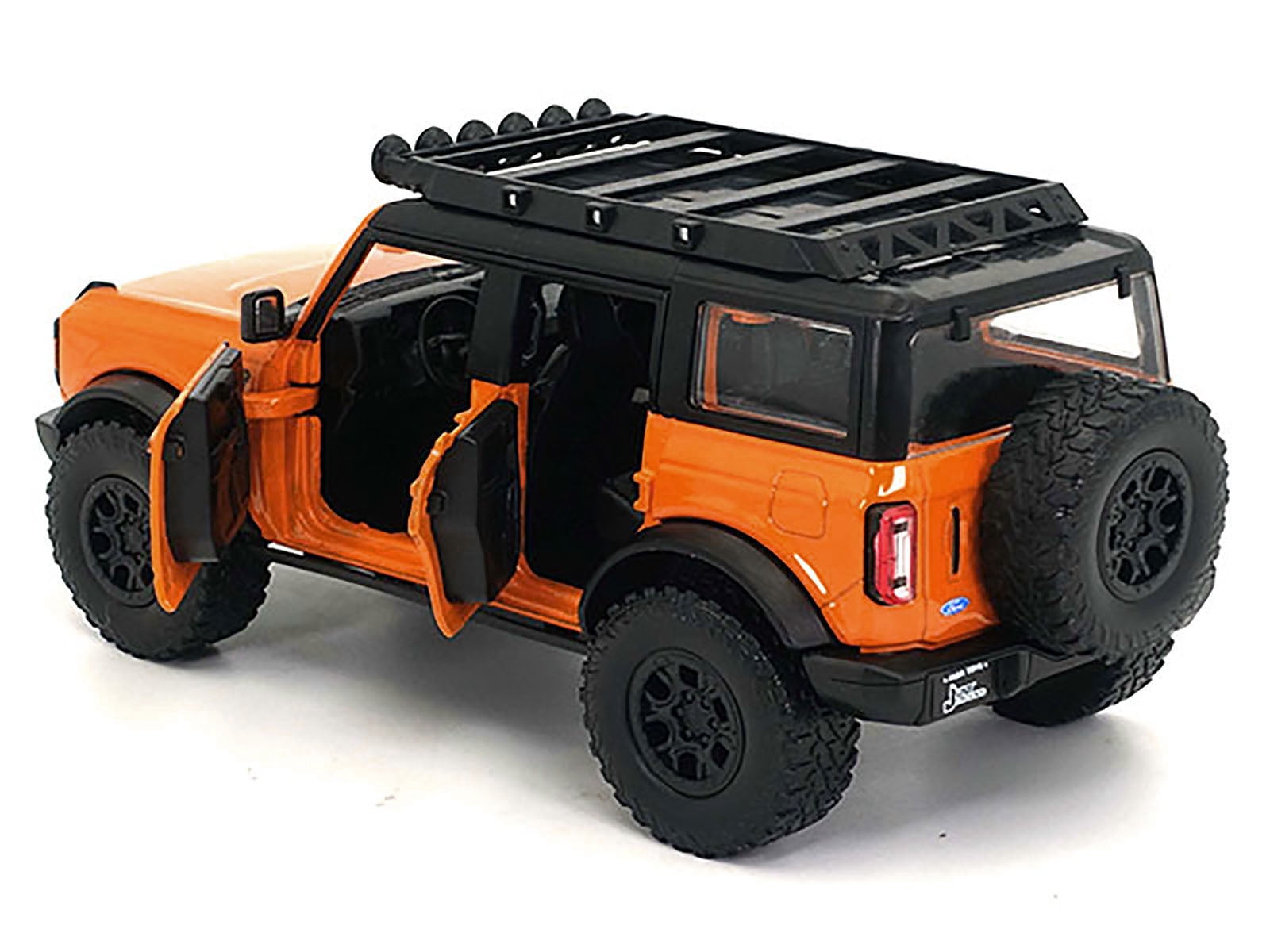 Jada 2021 Ford Bronco Diecast Toy Truck, Orange/Black, Roof Rack, 'Just ...