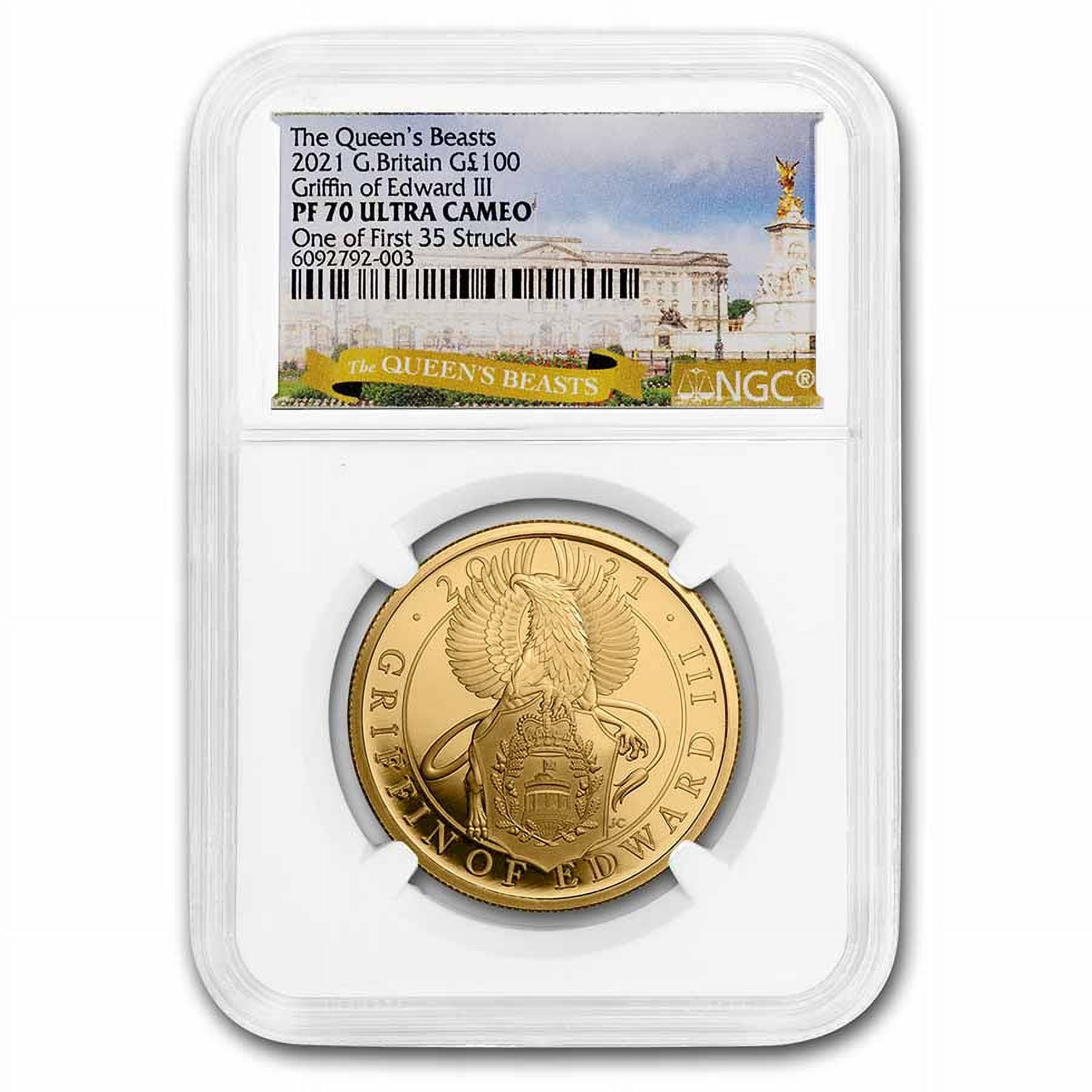 2021 GB 1 oz Gold Queen's Beasts Griffin PF-70 NGC (First Strike ...