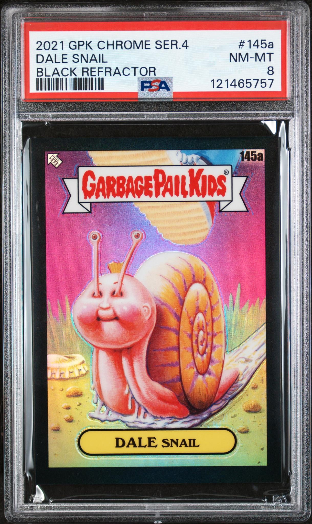 2021 Garbage Pail Kids Chrome Black Refractor Dale Snail #145a PSA 8 ...