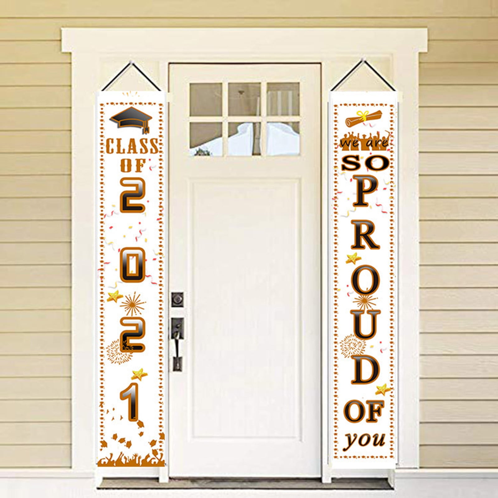 2021 Graduation Banners Hanging Flags Porch Banner Graduation Party ...