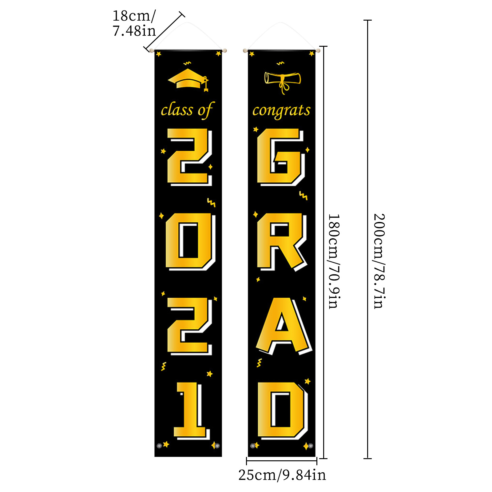2021 Graduation Banners Hanging Flags Porch Sign Graduation Party ...