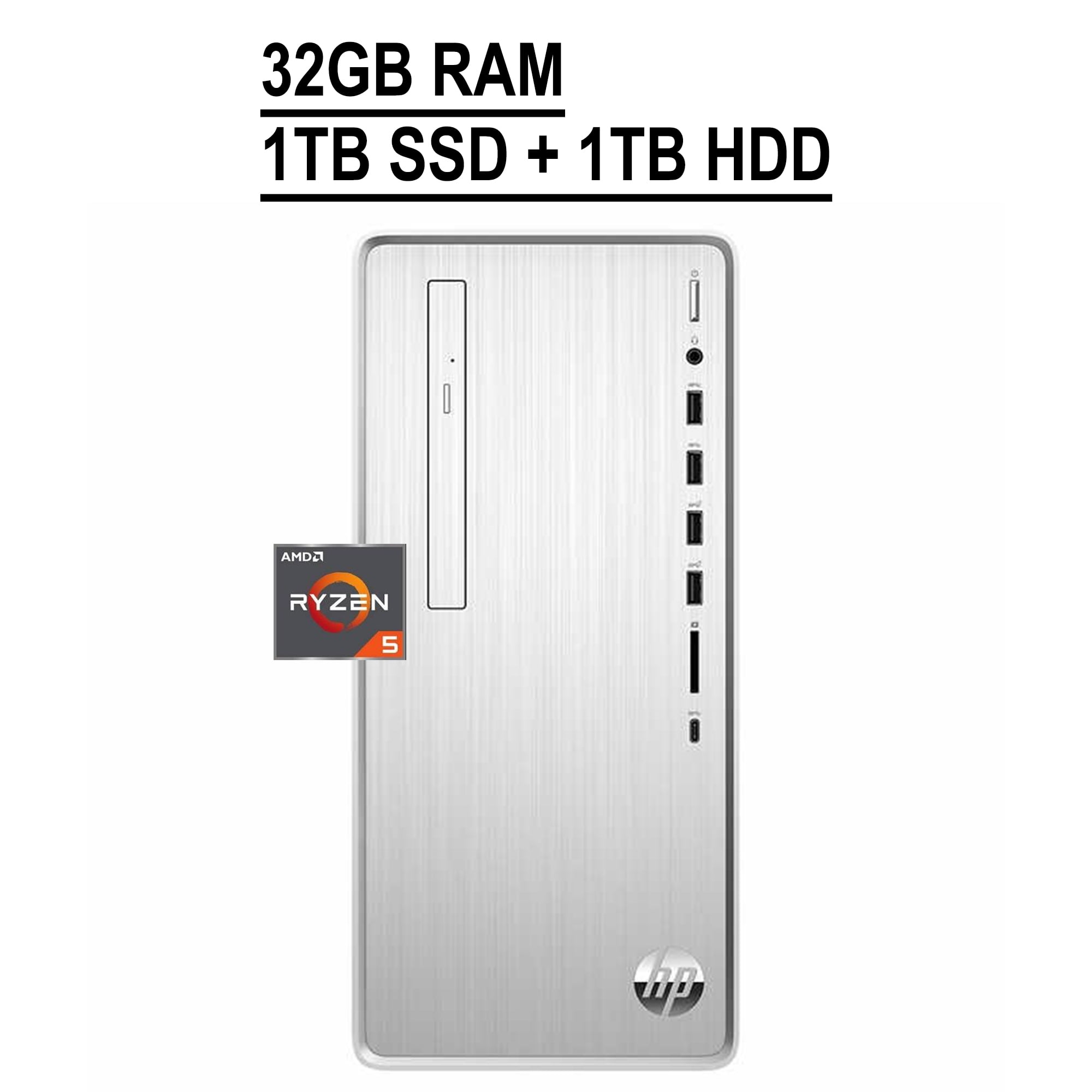 2021 HP Pavilion Business Desktop Computer AMD Hexa-Core Ryzen 5 4600G ...