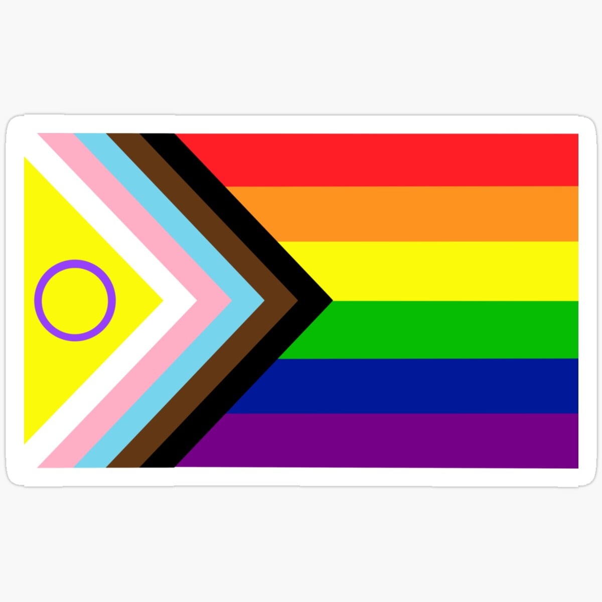 2021 Intersex-Inclusive Progress Pride Flag Sticker. Gift For You ...