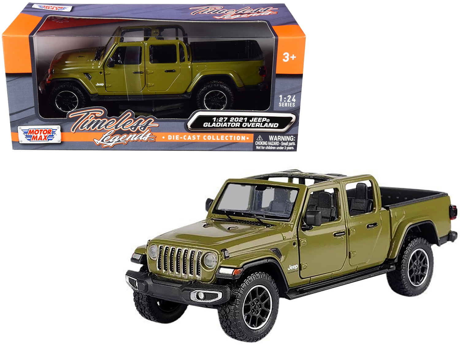 2021 Jeep Gladiator Overland (Open Top) Pickup Truck Matt Green 1/24-1/ ...