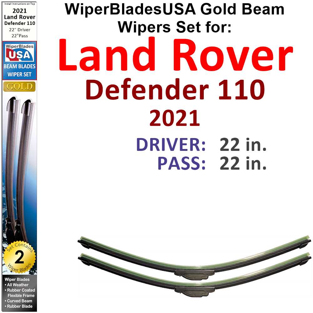 2021 Land Rover Defender 110 Beam Wiper Blades Wipers WBUSA (Set of 2 ...