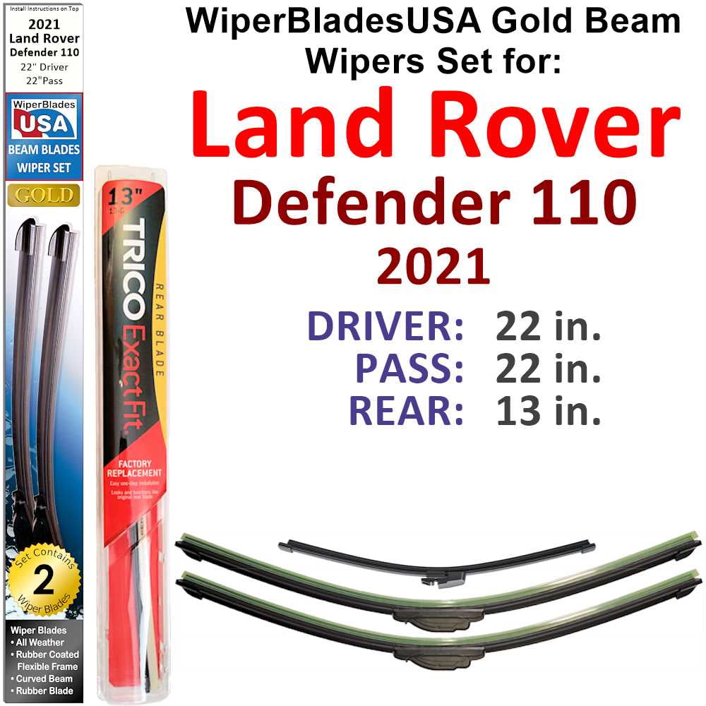 2021 Land Rover Defender 110 Beam Wiper Blades Wipers WBUSA (Set of 3 ...