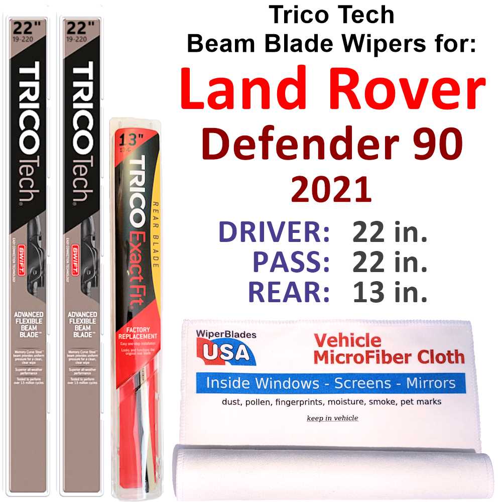 2021 Land Rover Defender 90 Beam Blade Wipers (Set of 3) w/Rear Wiper ...