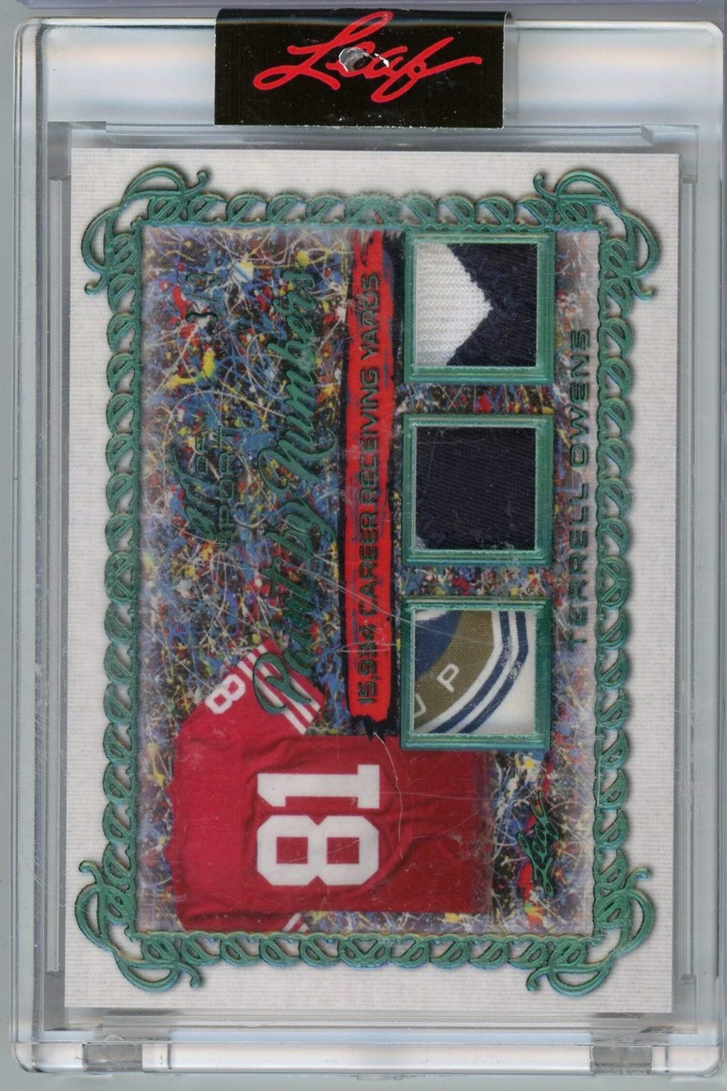 2021 Leaf Paint by Numbers Terrell Owens #PBN-33 Triple Relic 3/3 ...