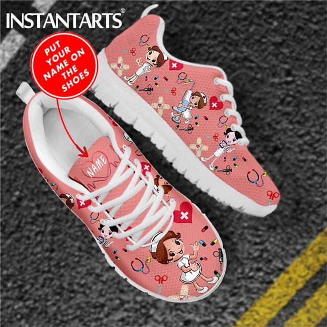 2021 Luxury Designer Shoes Cute Cartoon Nurse Custom Name Print Mesh ...