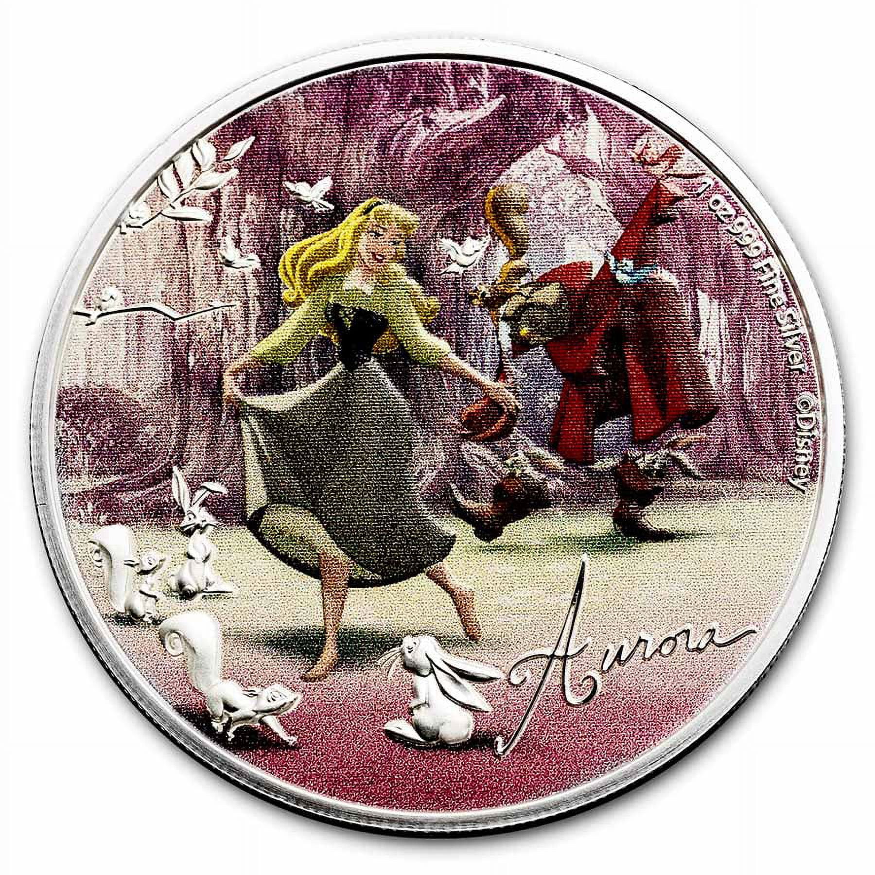 2021 Niue 1 oz Silver $2 Disney Princess Aurora Sleeping Beauty ...
