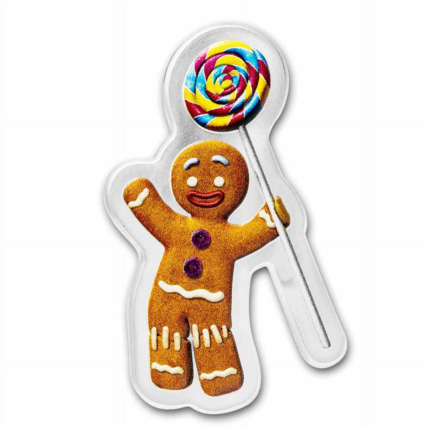 2021 Niue 1 oz Silver $2 Gingerbread Man Shaped Coin (Colorized ...