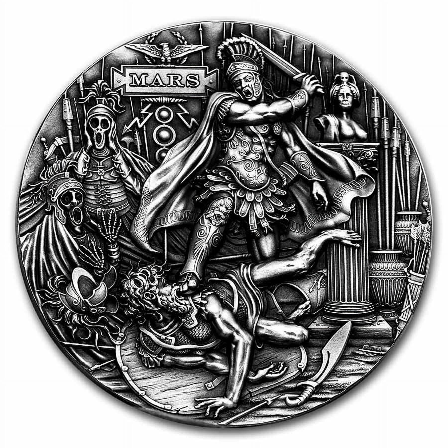 2021 Niue 2 oz Antique Silver Roman Gods (Mars) - Walmart.com