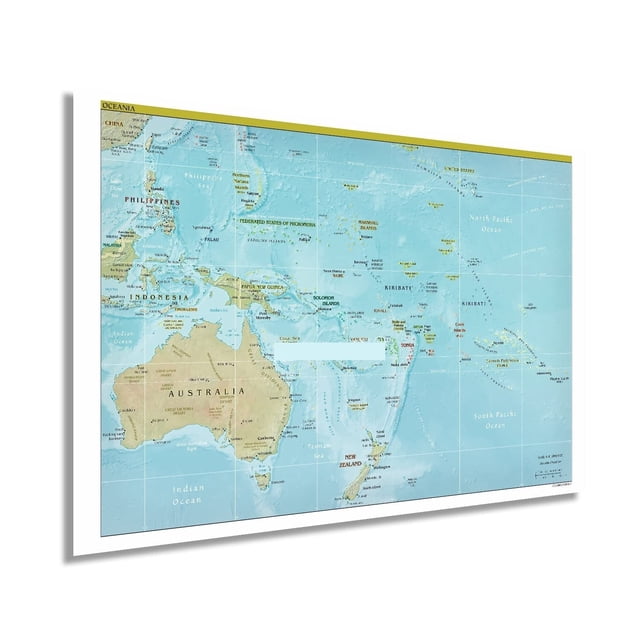 2021 Oceania Map Map of Oceania Region Poster Print - Walmart Business ...