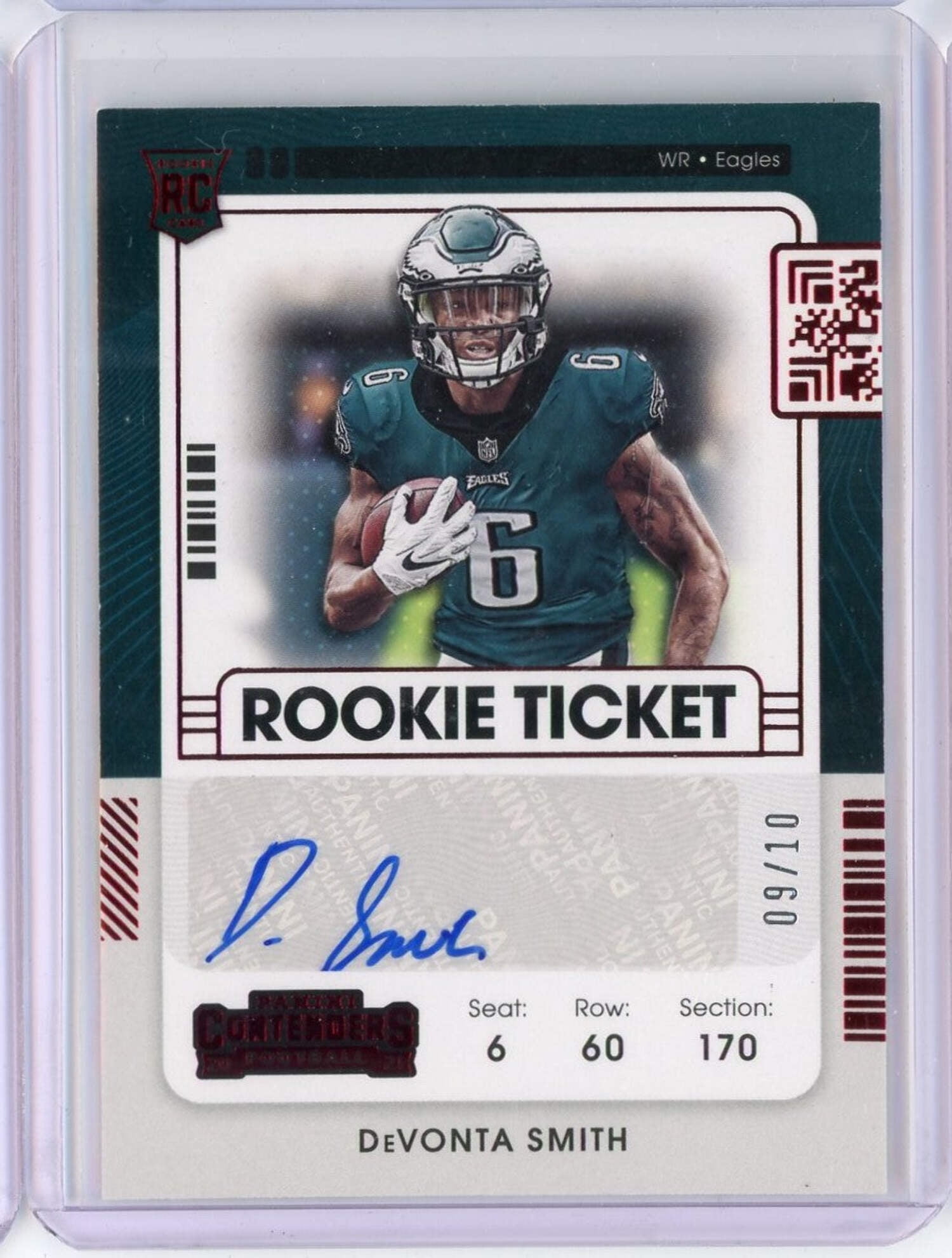 2021 Panini Contenders Red Variation Rookie Ticket Devonta Smith #107 / ...