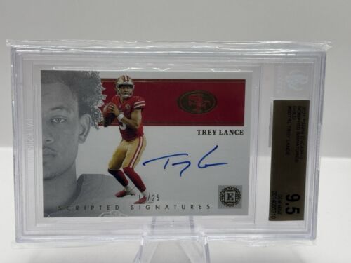 2021 Panini Encased Scripted Signatures Gold Trey Lance Auto 17/25 BGS ...