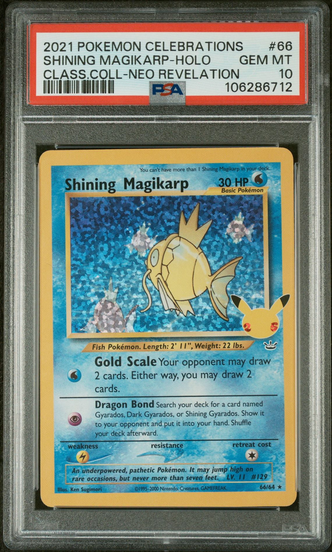 2021 Pokemon Celebrations Classic Collection #66 Shining Magikarp Holo ...