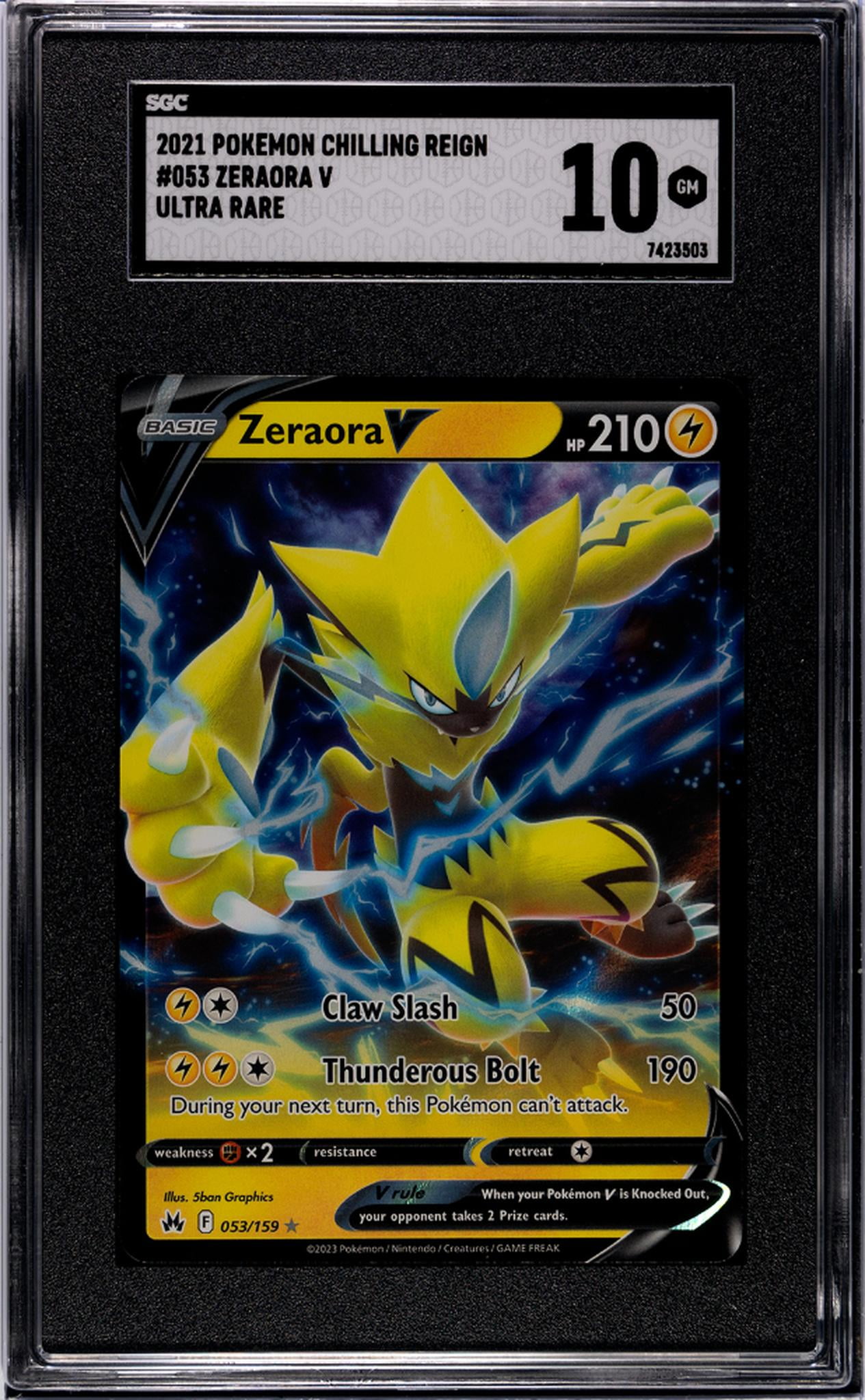 2021 Pokemon Chilling Reign #053 Zeraora V Ultra Rare SGC 10 - Walmart.com