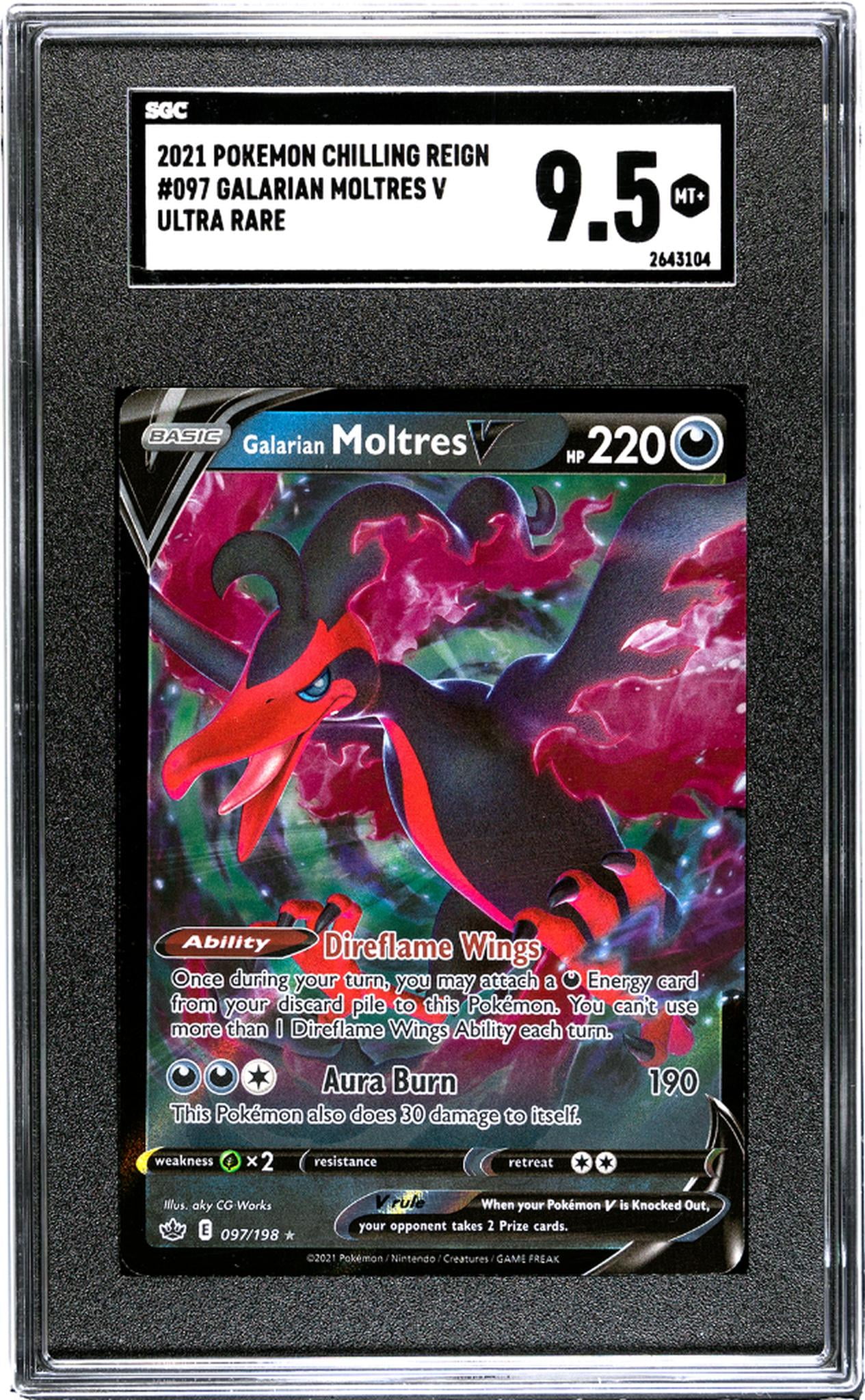 2021 Pokemon Chilling Reign #097 Galarian Moltres V Ultra Rare SGC 9.5 - Walmart.com