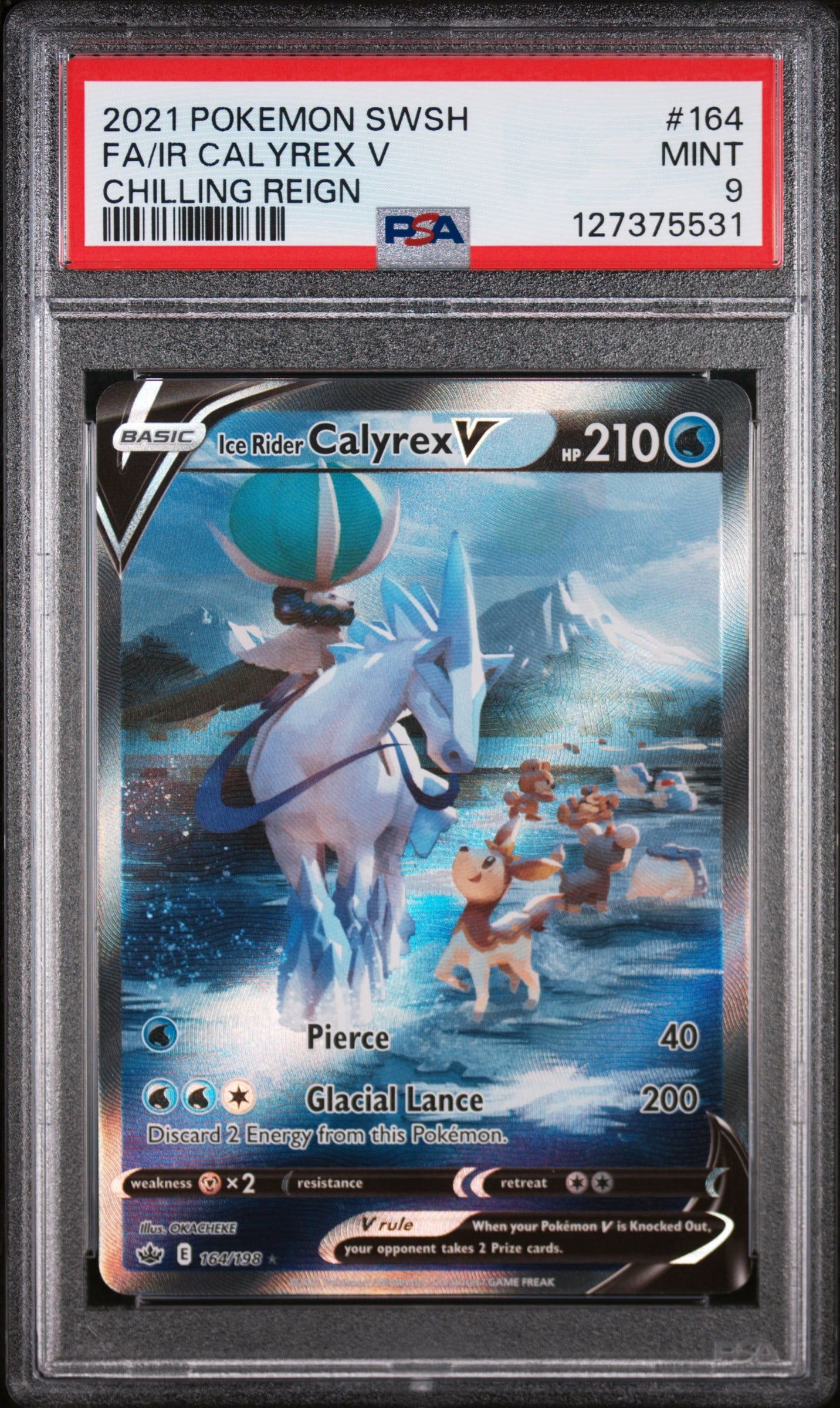2021 Pokemon Sword and Shield Chilling Reign Ice Rider Calyrex V #164 ...